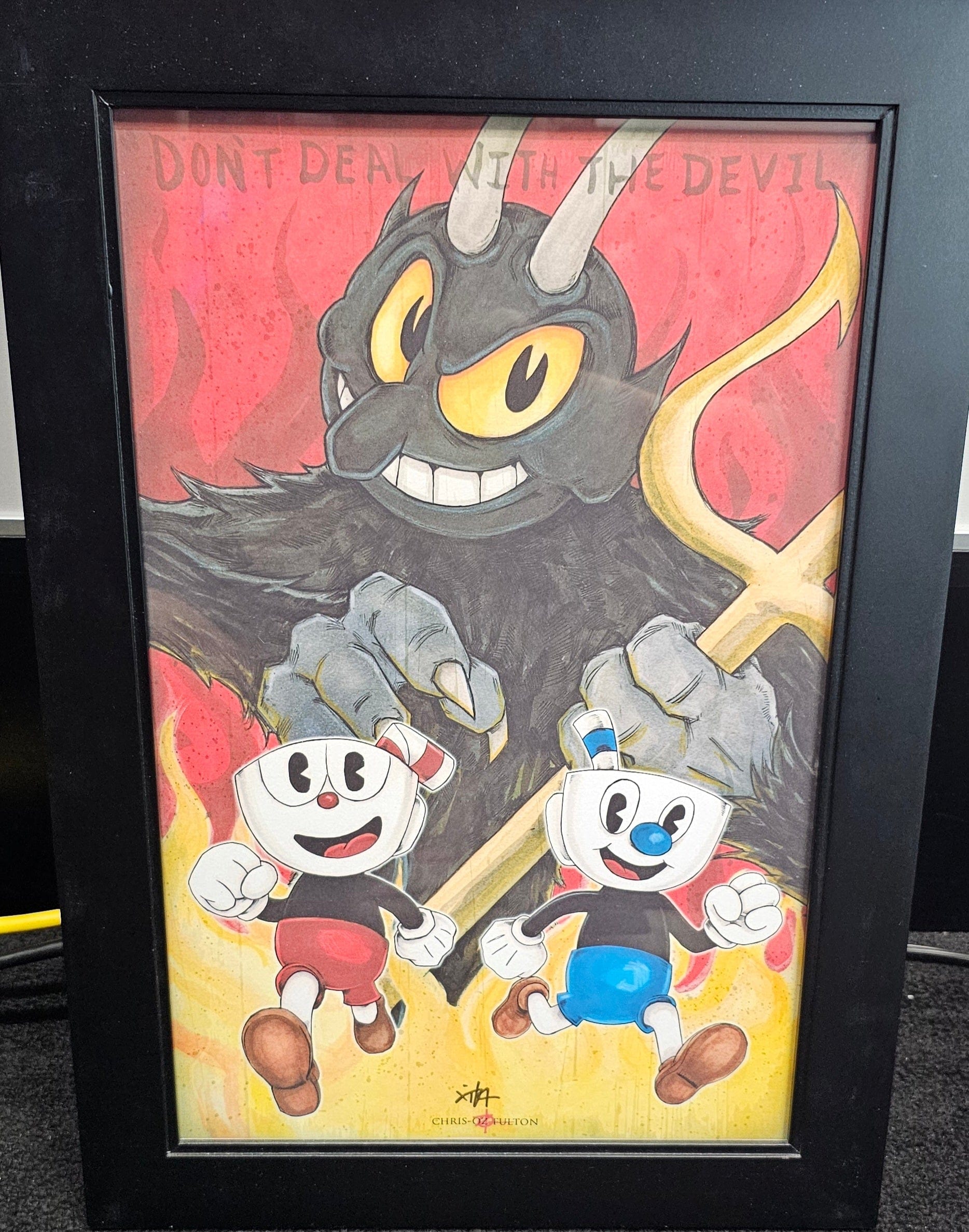 Don't Deal with the Devil Cuphead & Mugman vs. The Devil Art Print ...